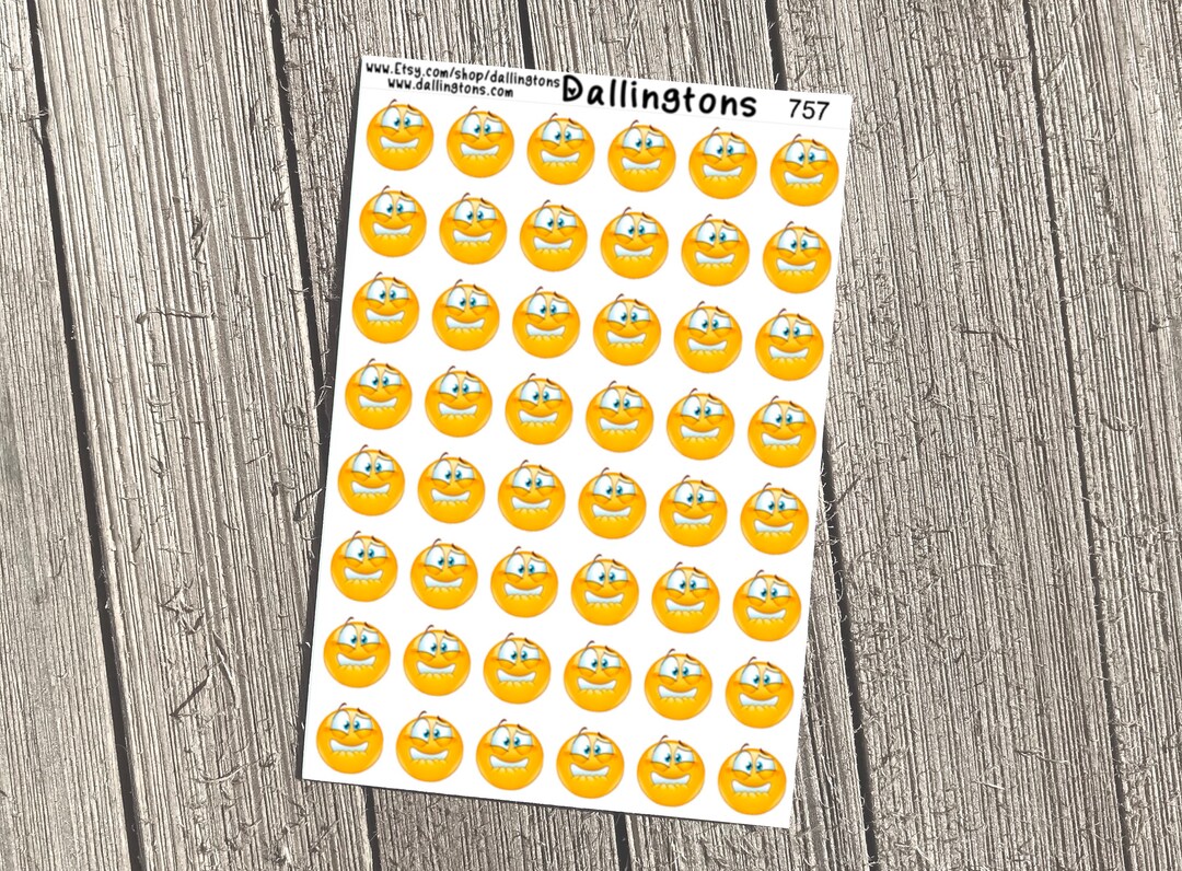 Concentration Face (#757) - Tiny Stickers for Books and Planners - Etsy