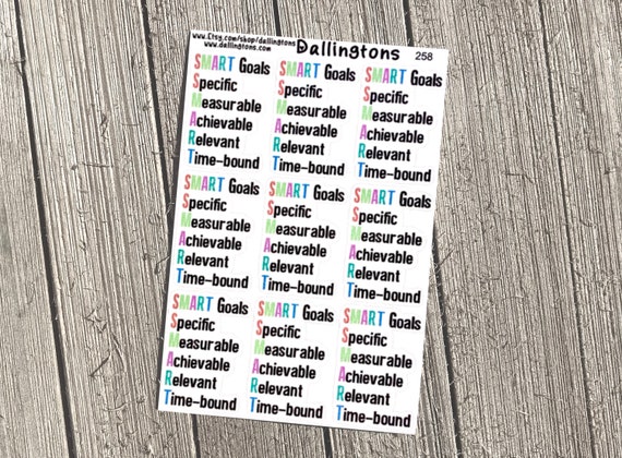 SMART Goals 258 Tiny Stickers for Books and Planners | Etsy