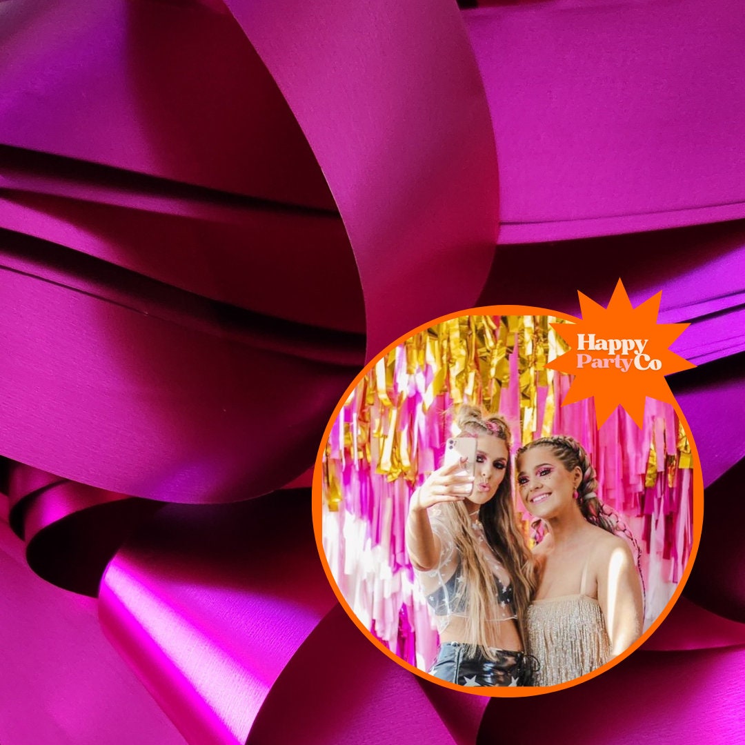 Satin Hot Pink Hangings Shiny Satin Hot Pink Streamers Pre Cut Streamer ...