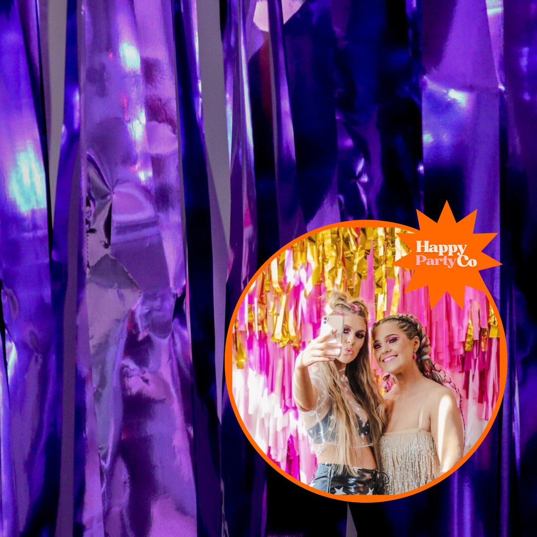 Shiny Purple Hangings Shiny Purple Streamers Pre Cut Streamer Backdrop ...