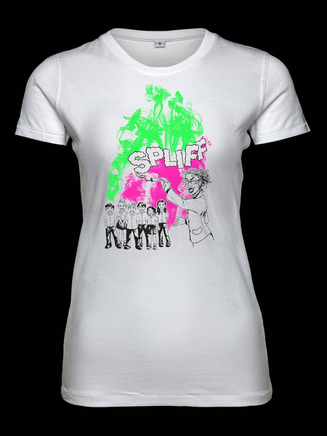 Girlz Fair Trade Screen Print Shirt spliff Slim-fit White Green Pink ...