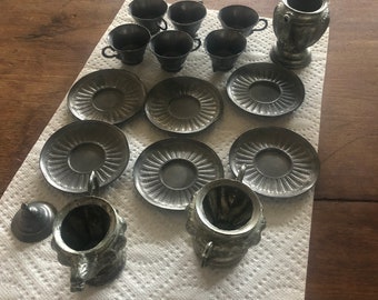 Pewter tea set | Etsy