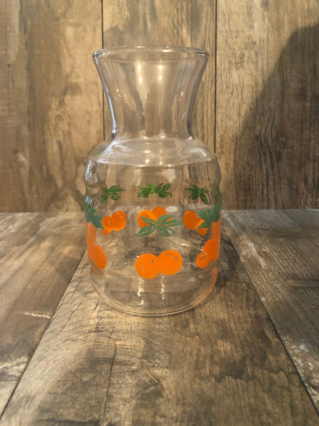 Vintage Summer Themed Flower Vase With Orange Decorations - Etsy
