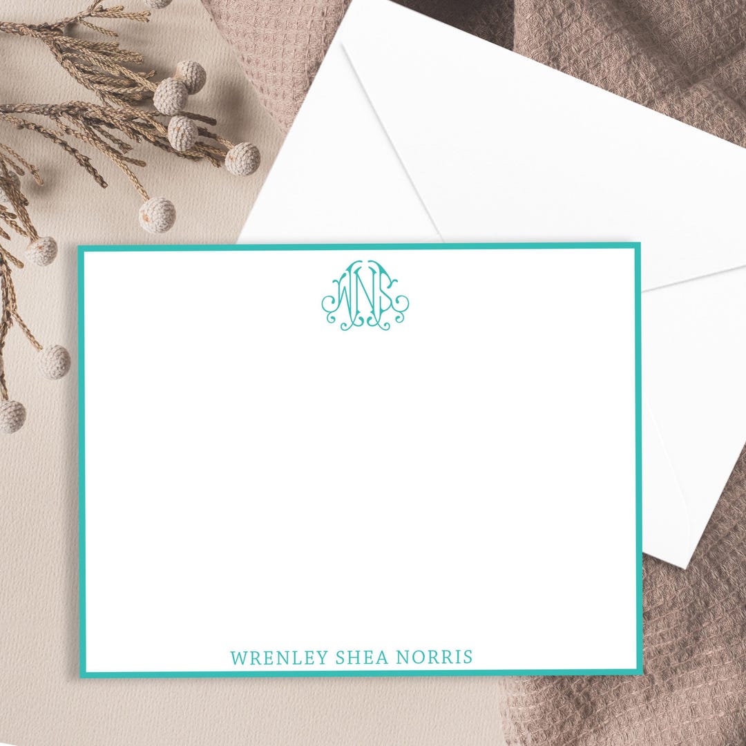 Personalized Monogram Stationery Set | Monogram Notecards for Women ...