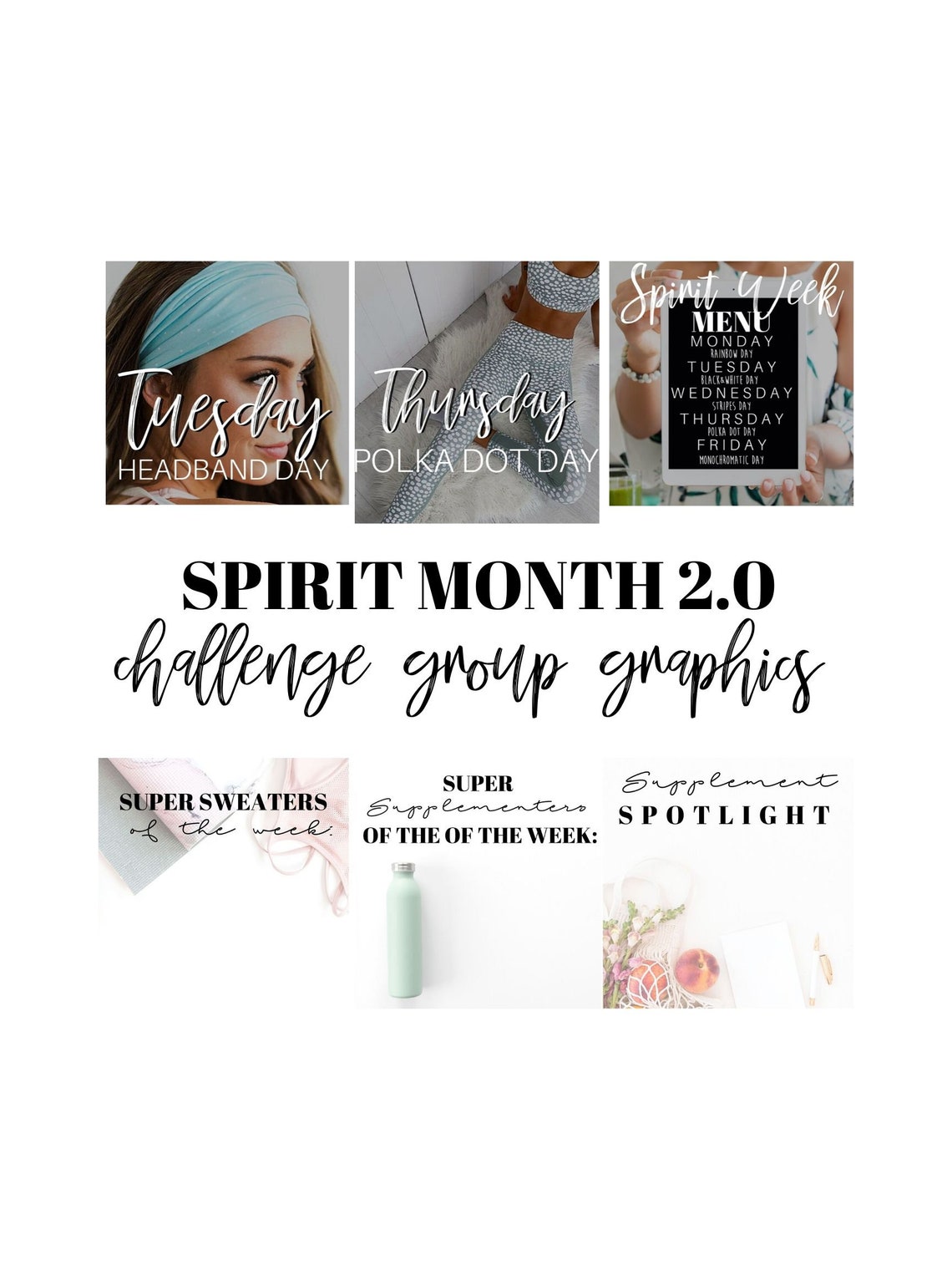 Spirit Month 2.0 Challenge Group Graphics - Etsy