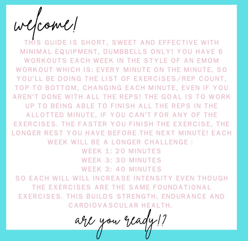 3 Week Dumbbells Only EMOM Program - Etsy