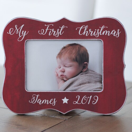 Personalized Baby's First Christmas Frame Personalized - Etsy