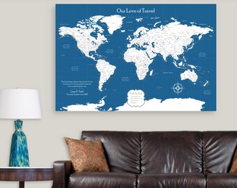 Cork Board World Map Framed Cork Board Map World Map Map | Etsy