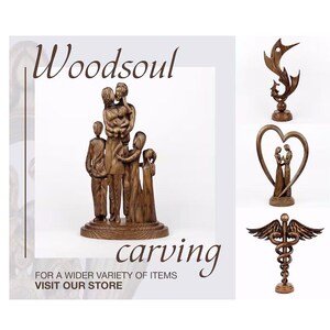 Couple Wood Sculpture 5th Anniversary Gift for Her - Wood Carving ...