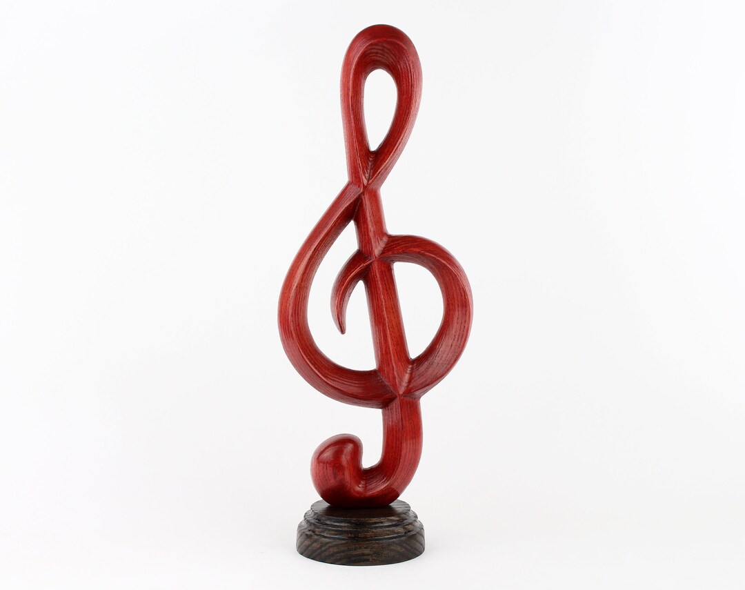 Wooden Treble Clef Sculpture – Handmade Music Note Gift for Musician ...