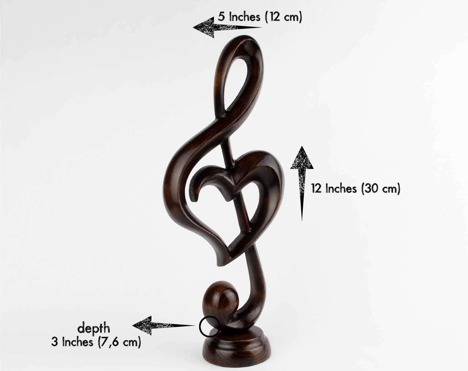 Handmade Treble Clef With Heart, Gift With Personalization for Music ...