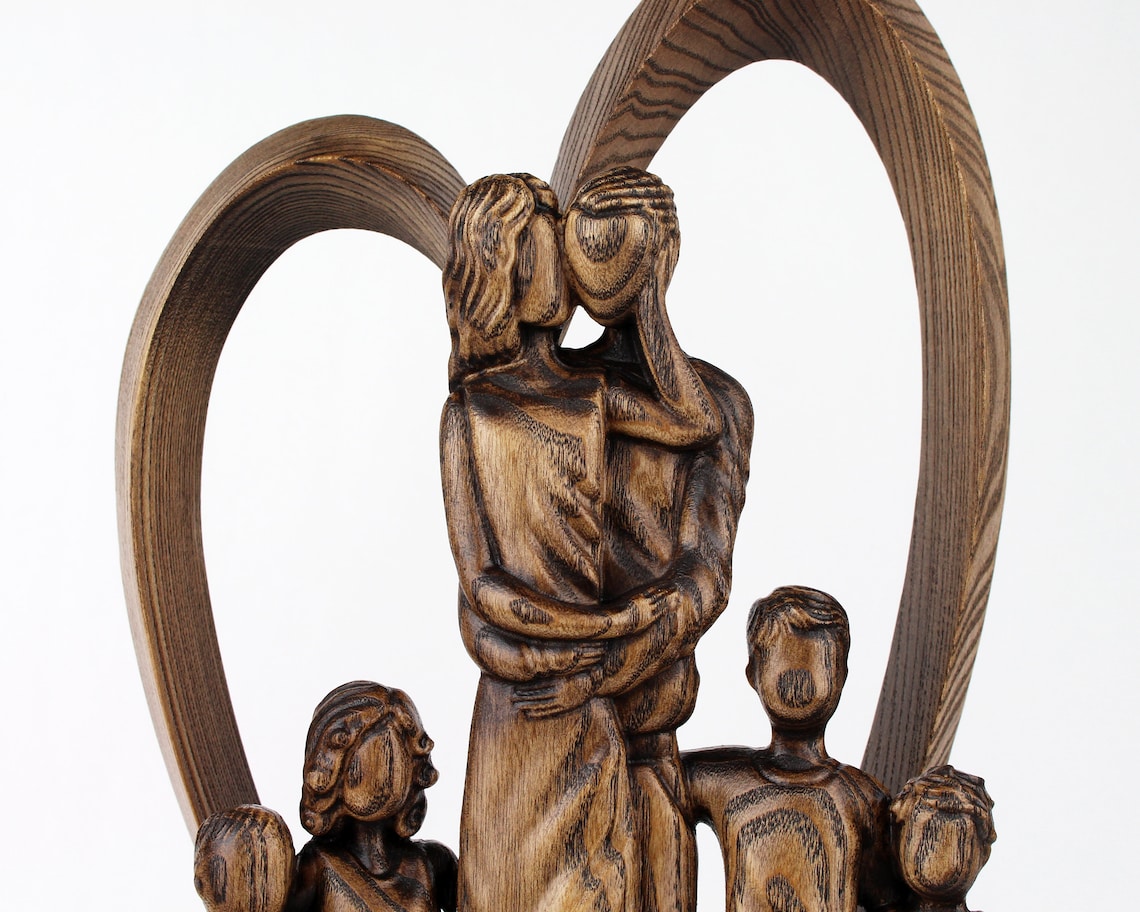 Family Members Statue Portrait Big Family Parents With Kids - Etsy