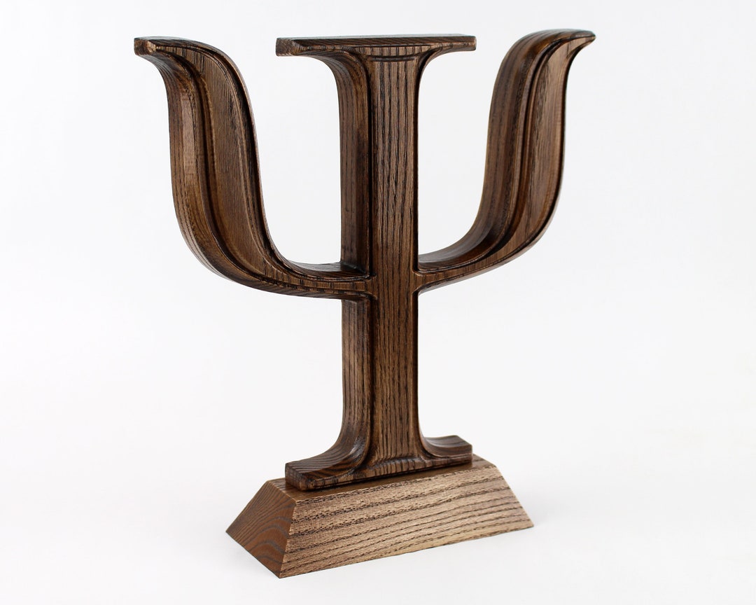 Wood Carved Psi Symbol, Personalized Psychologist Gift, Psychology ...