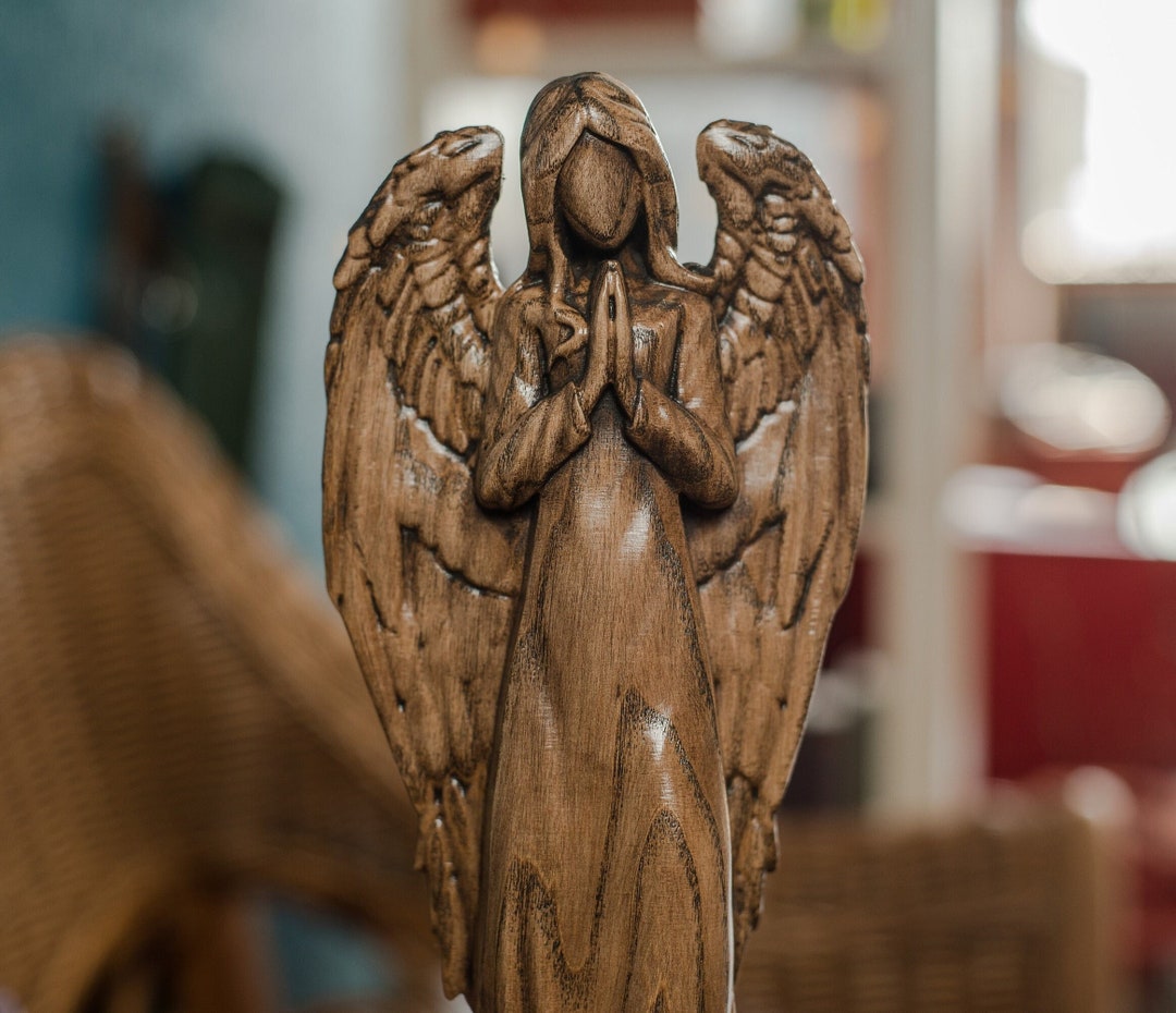 Christmas Angel, Wooden Angel, Catholic Statue, Fireplace Decor ...