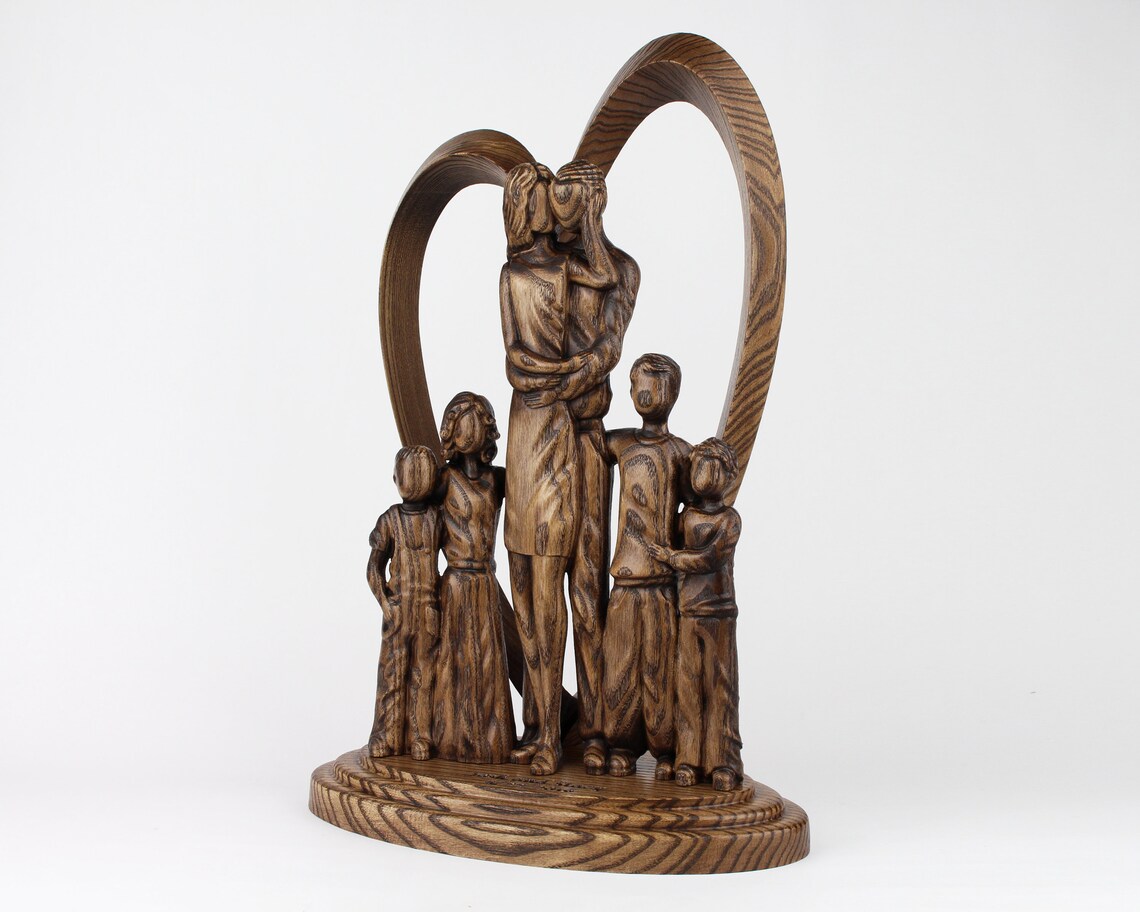 Family Members Statue Portrait Big Family Parents with Kids | Etsy