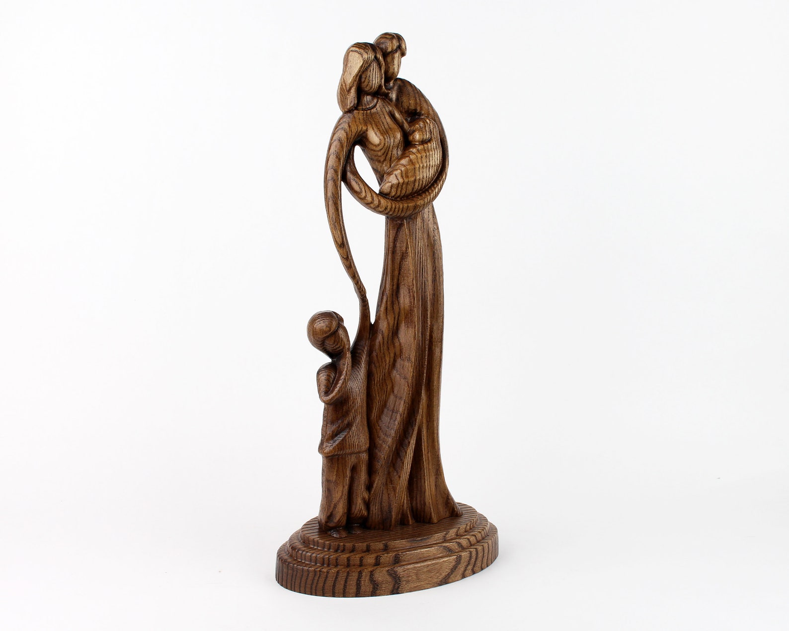 Son and Daughter Mother and Baby Sculpture Wooden Statue | Etsy