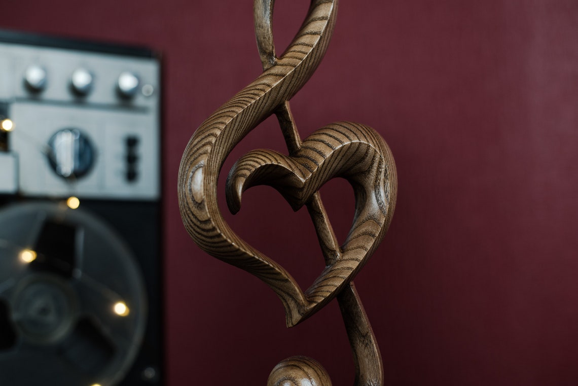 Handmade Treble Clef With Heart, Gift With Personalization for Music ...