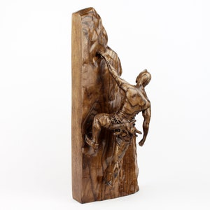 Rock Climbing 15 Figurine, Wooden Sculpture, Male Rock Climber, Custom ...