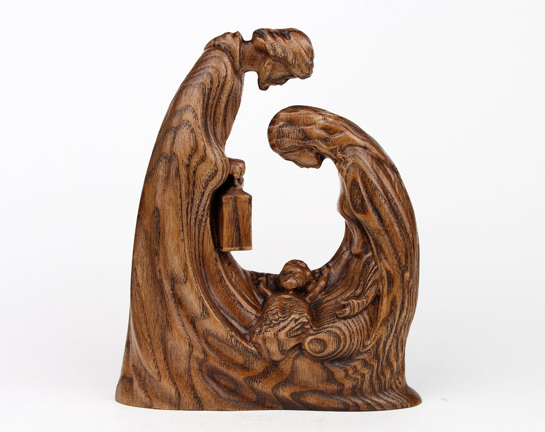 Jesus Wood Carving, Catholic Decor, Mother Mary Statue, Religious Home ...