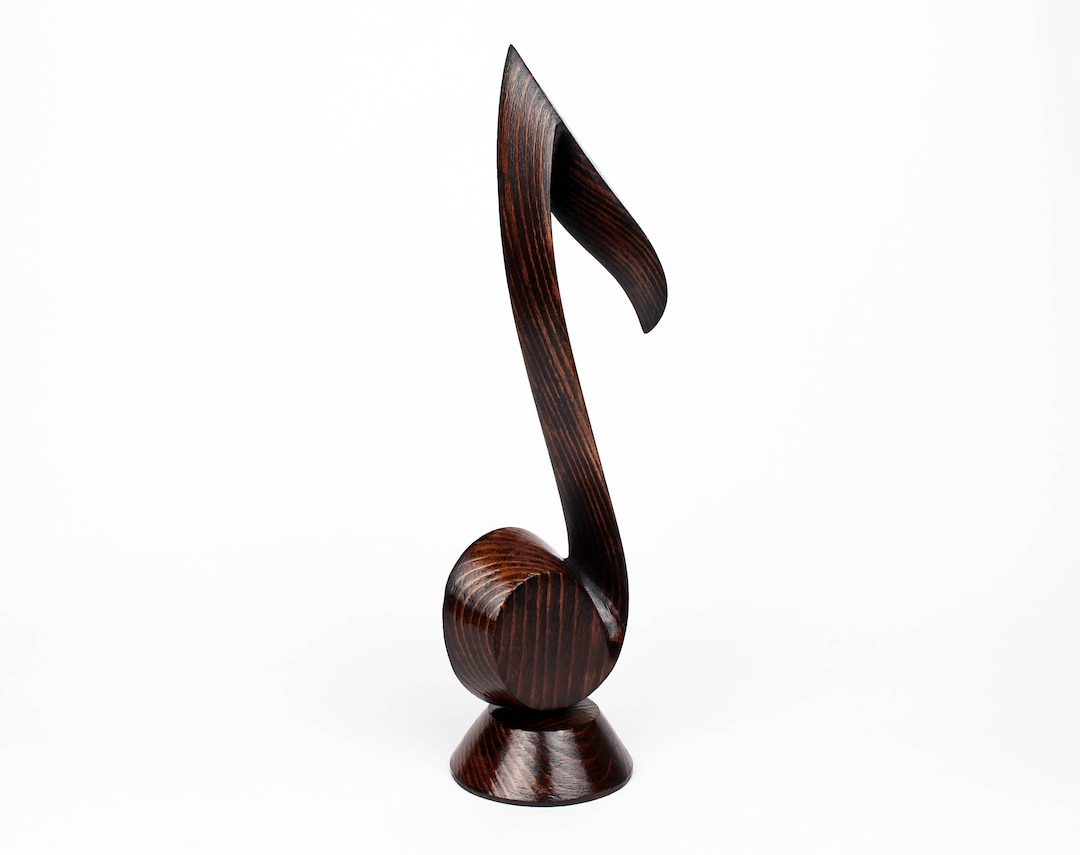 Hand Carved Wood Sculpture Note 12", Music Treble Clef, Woodcarving ...