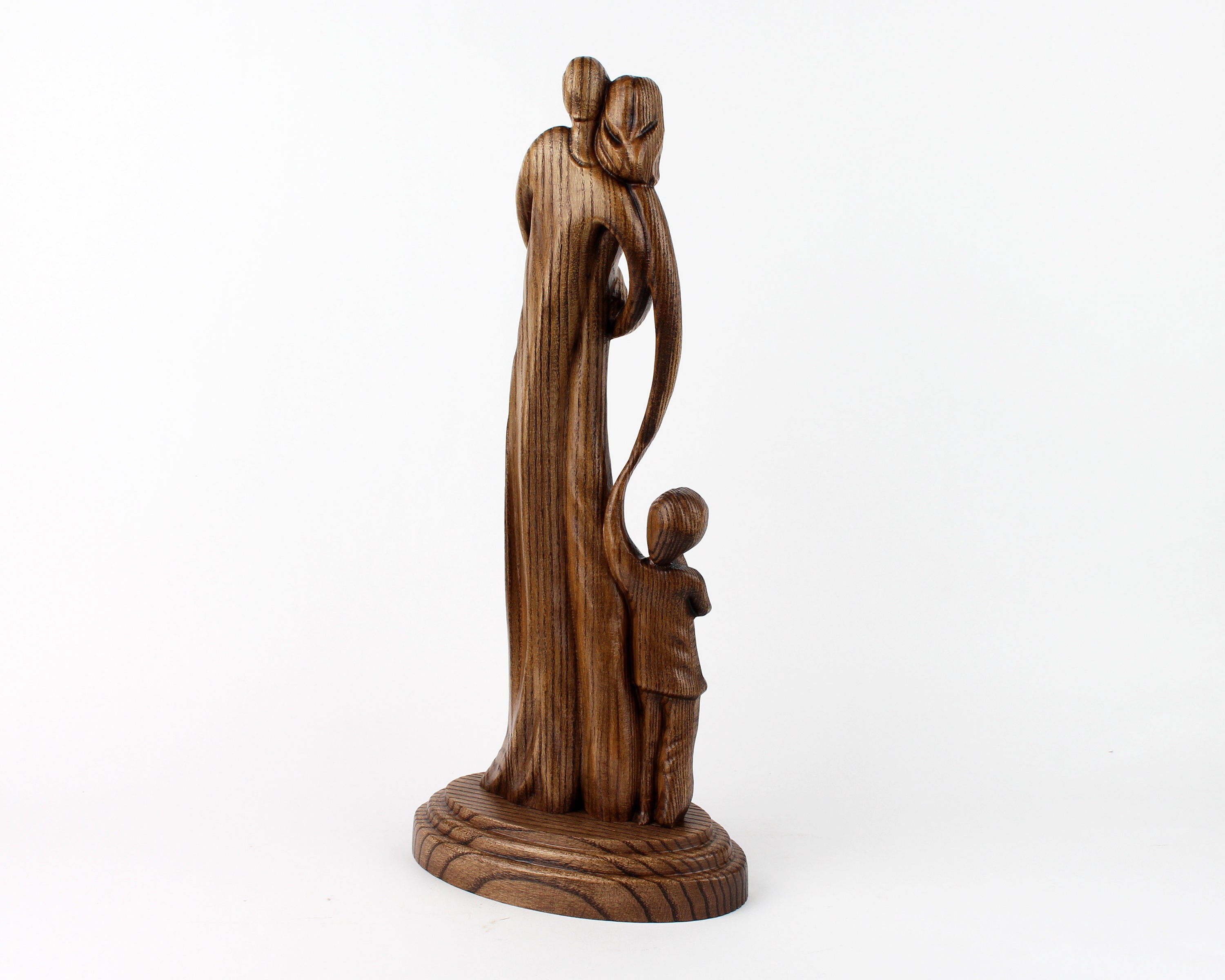 Son and Daughter Mother and Baby Sculpture Wooden Statue | Etsy