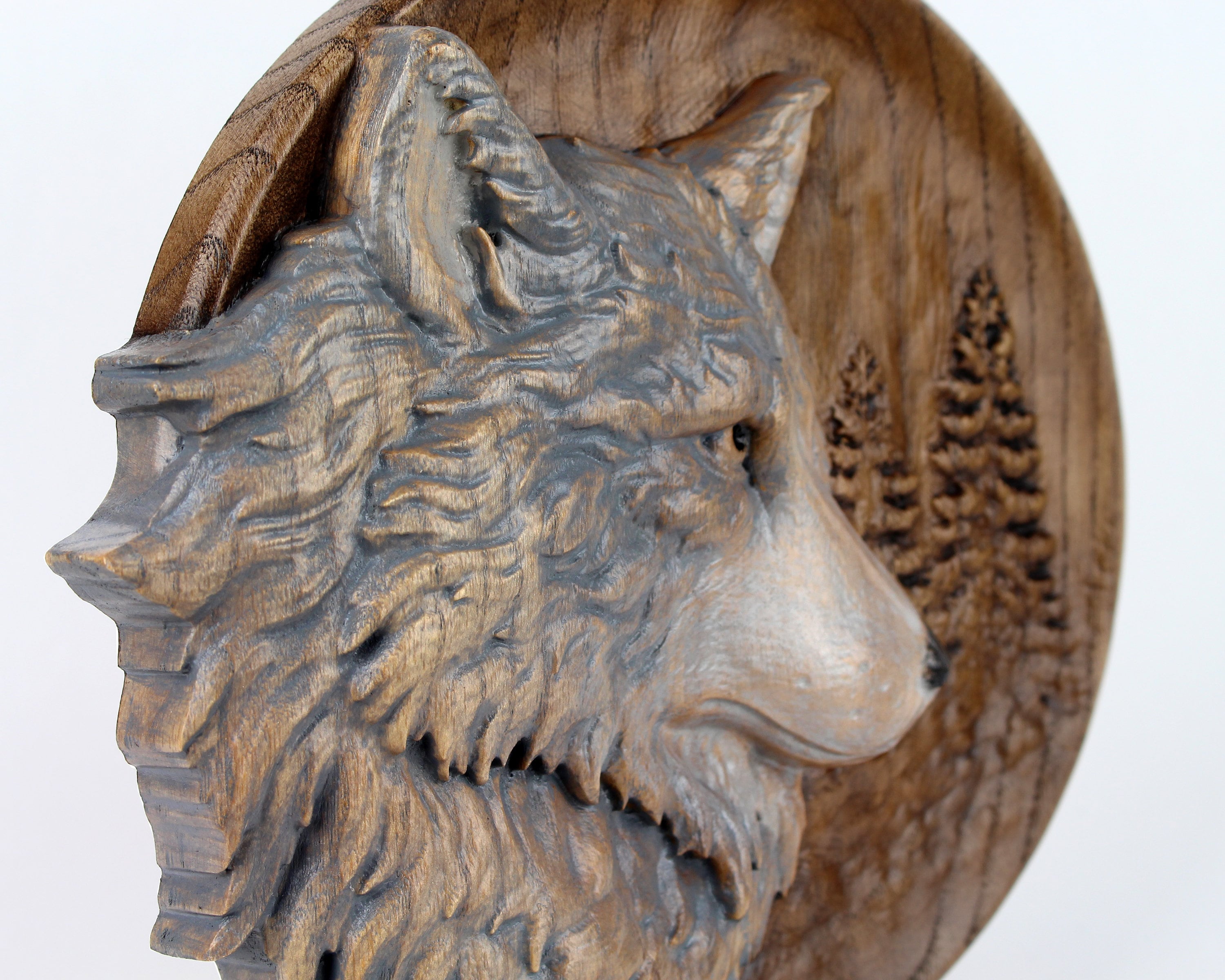 Wolf Wall Art Wood Wall Art Wood Carving Wolf Decor Picture On | Etsy
