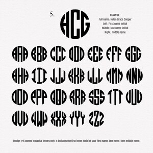 Personalized Monogram Name Decal Stickers | Monogram Initial Decals - Etsy