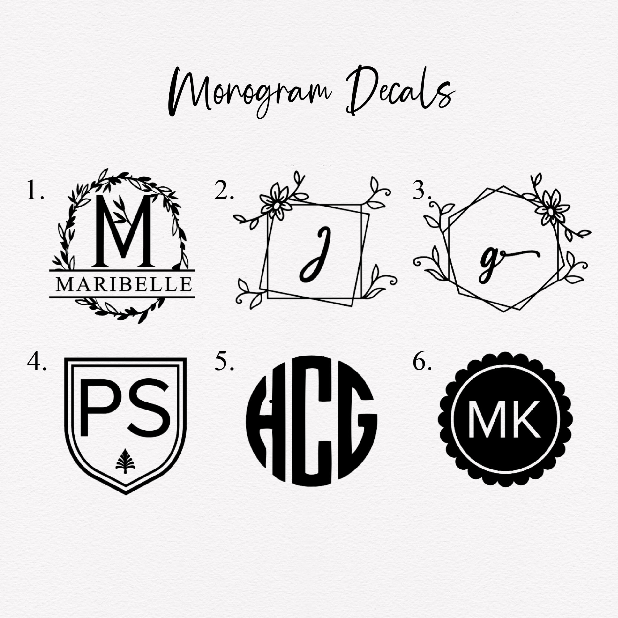 Monogram Initial Decals