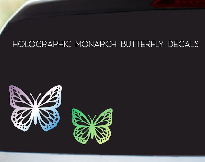 Holographic Monarch Butterfly Vinyl Decal Stickers | Butterfly Car ...