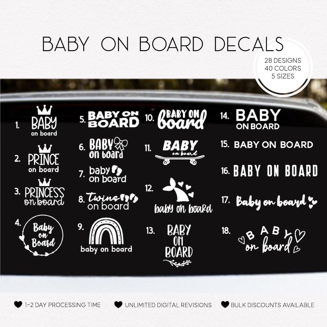 Personalized Baby on Board Car Decals for Moms and Parents | Custom ...