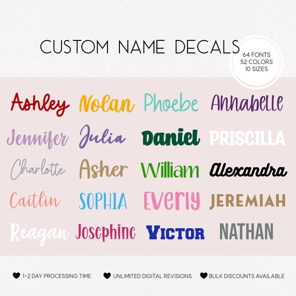 Custom Name Decal - Etsy