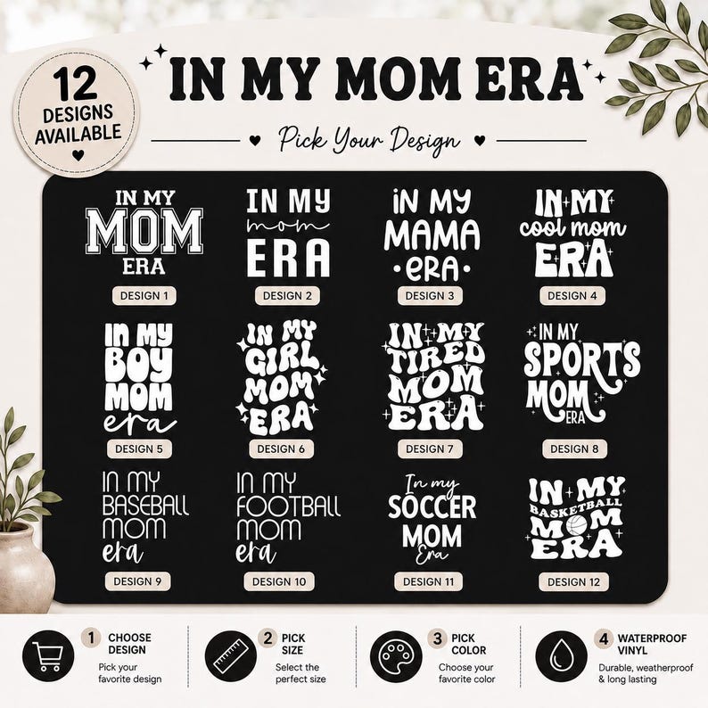 In My Mom Era Car Decal Sticker - Waterproof Vinyl - Etsy