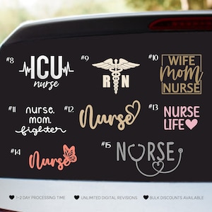 Nurse Vinyl Decal Stickers | Nurse on Board Decals | Scrub Life Decasl ...