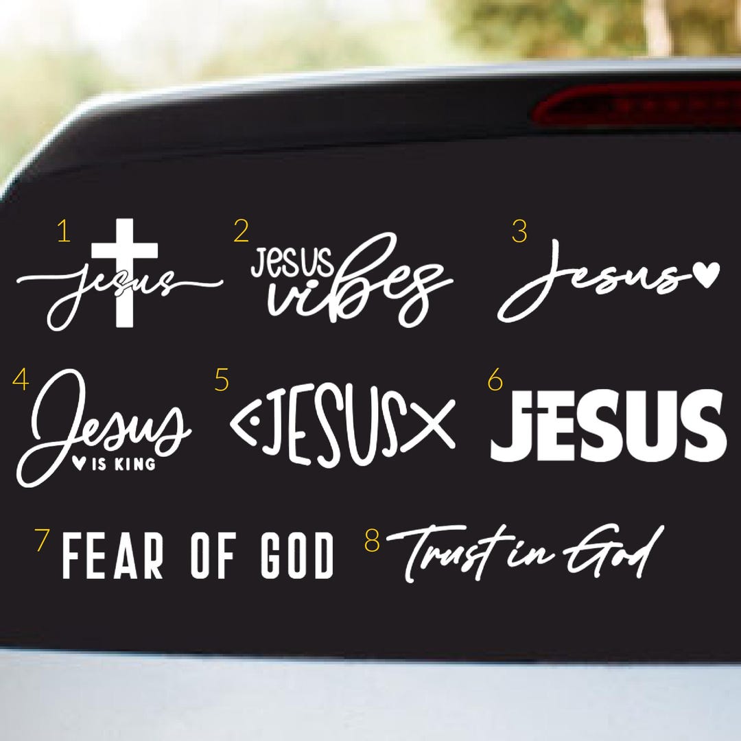 Jesus Vinyl Decal | Christian Faith Car Window Sticker | Religious God ...