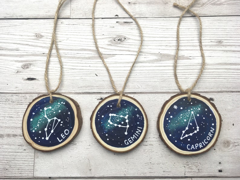 Star Sign Wooden Ornament. Zodiac Birthday Gift. Astrology - Etsy