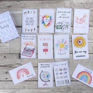Inspirational Positive Message Cards Box Set of 12. Positivity Cards ...