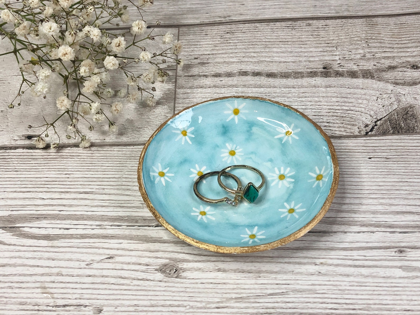 Floral Trinket Dish. Summer Flowers Ring Holder. Sunflower | Etsy UK