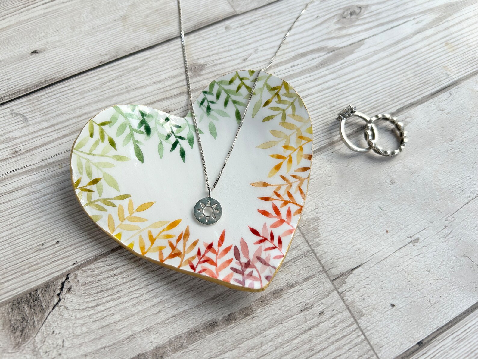 Autumn Leaves Ring Dish. Botanical Trinket Dish. Fall Decor. House ...