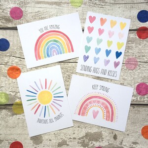 Positivity Postcard Pack of 4. Rainbow Postcards. You Are Amazing. You ...