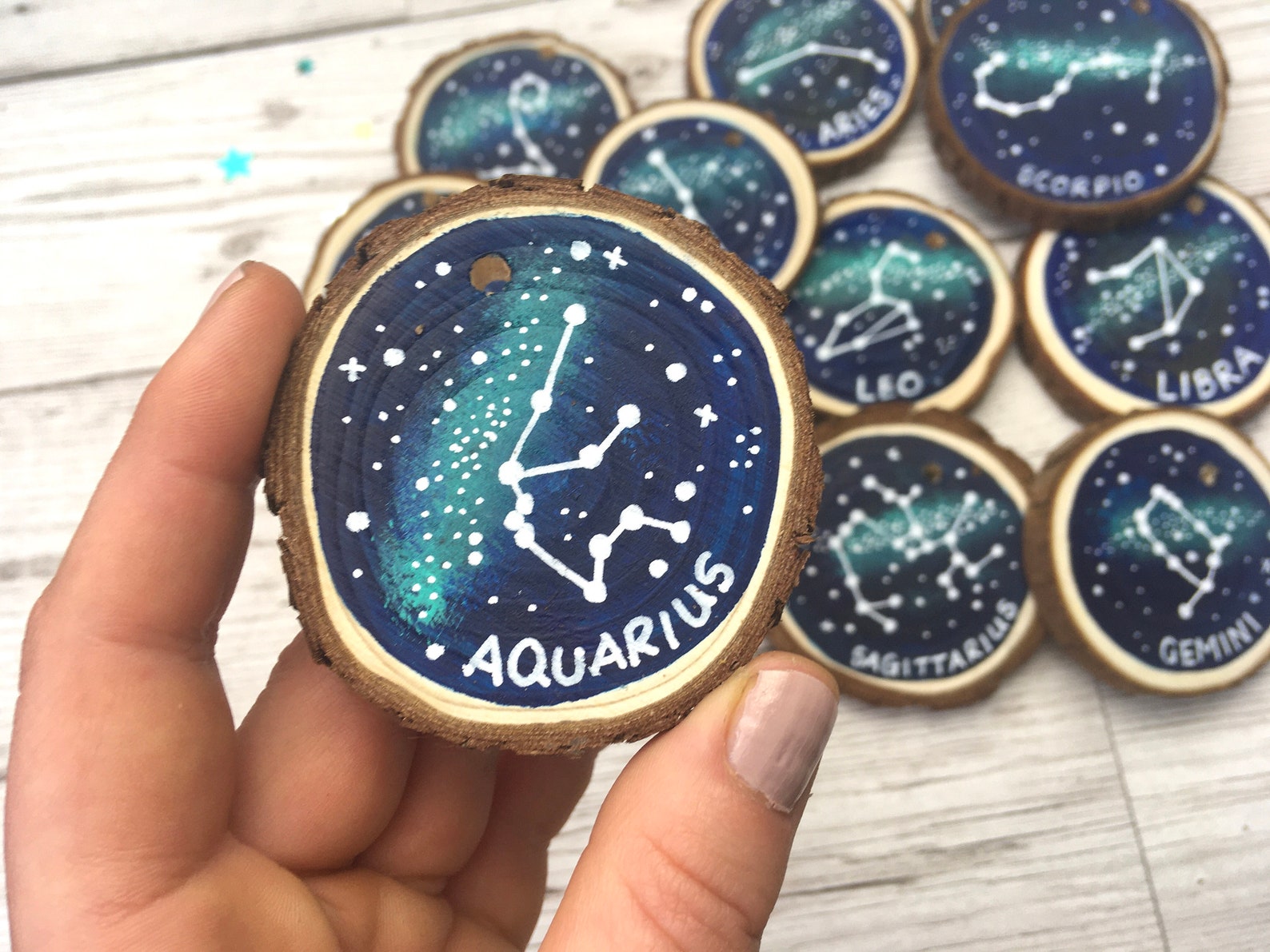 Star Sign Wooden Ornament. Zodiac Birthday Gift. Astrology - Etsy