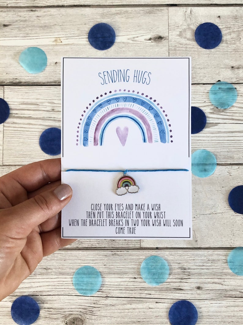 Rainbow Wish Bracelet. Thinking of You Gift. Rainbow Card. | Etsy