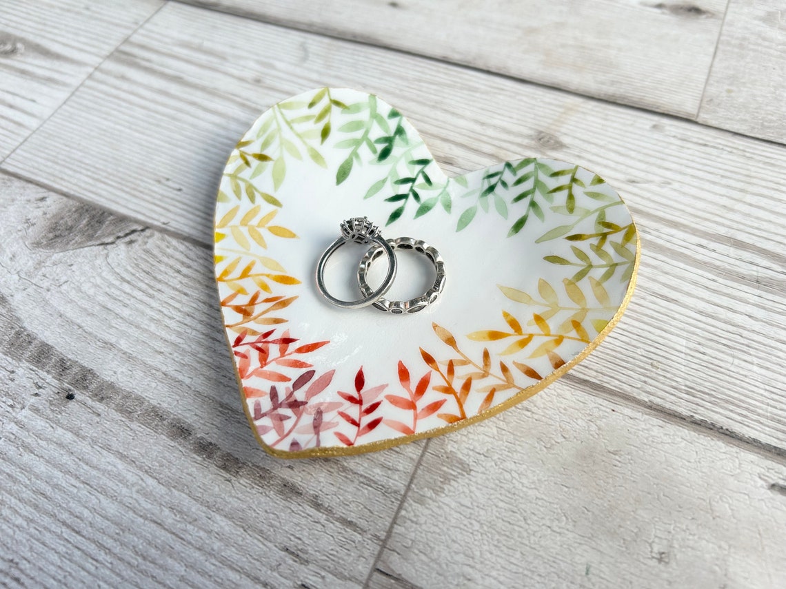 Autumn Leaves Ring Dish. Botanical Trinket Dish. Fall Decor. House ...
