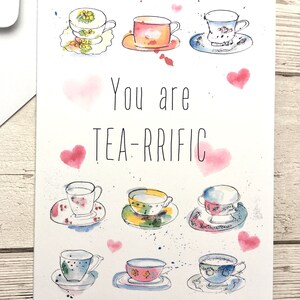Tea Pun Greeting Card. You Are My Cup of Tea. You Are Terrific - Etsy UK