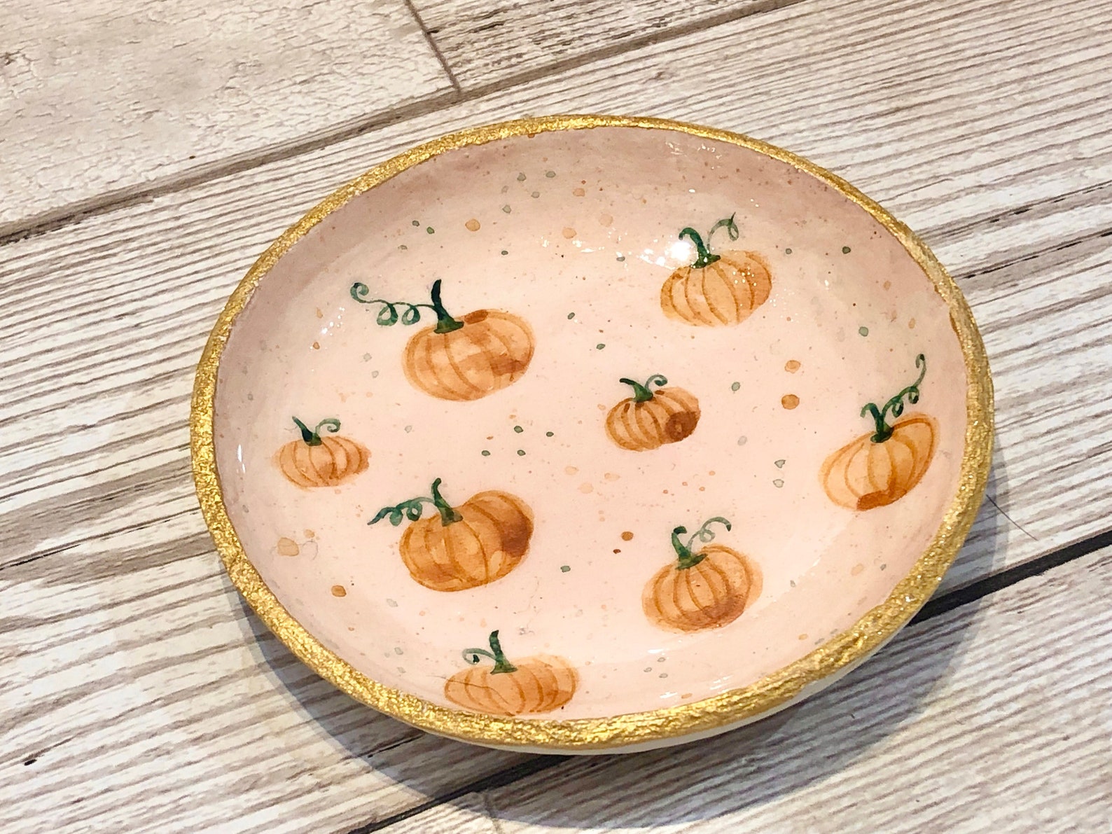 Pumpkin Ring Dish. Cottagecore Home Decor. Fall Trinket Dish. Halloween ...