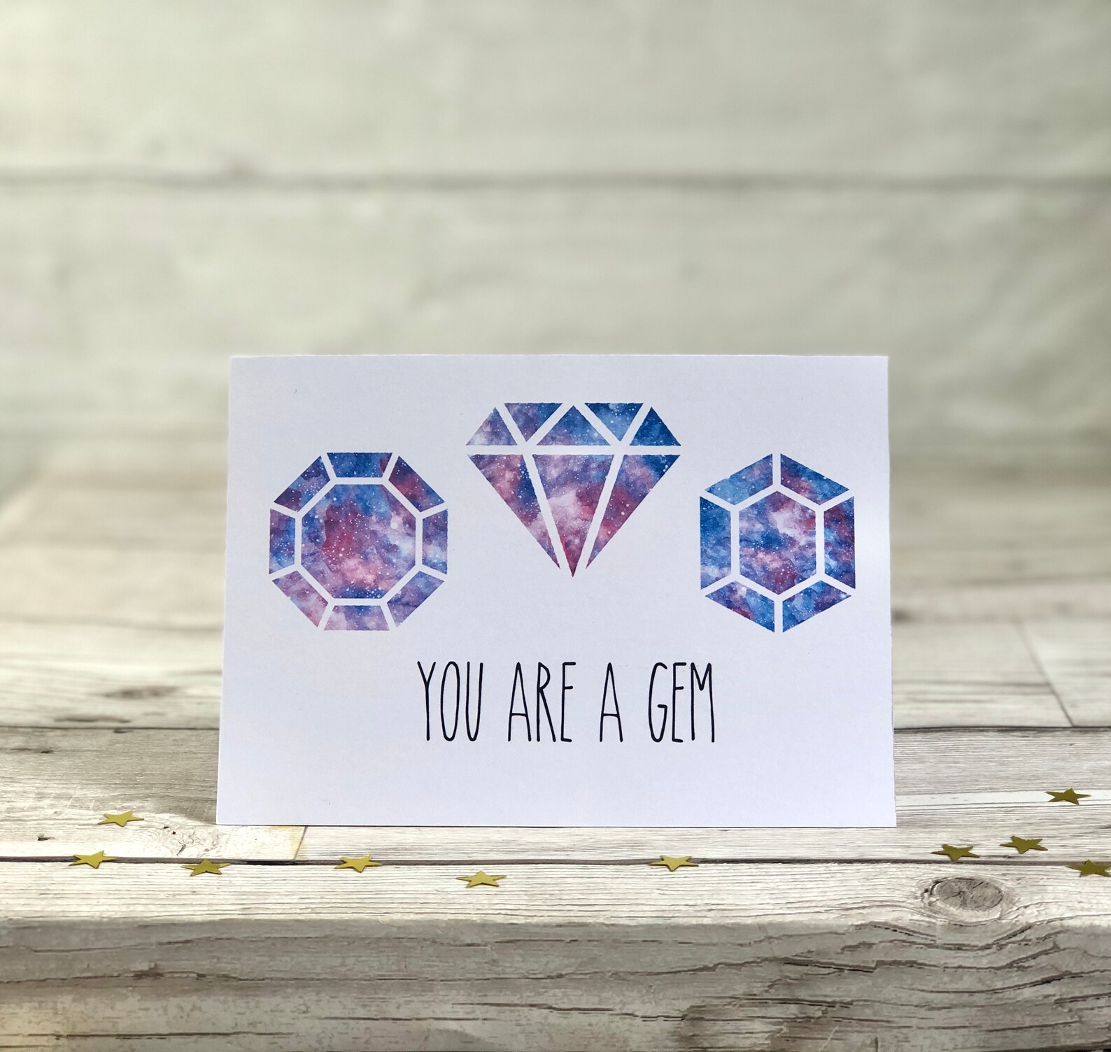 You Are a Gem Card. Galaxy Crystal Card. Thank You Card for - Etsy UK