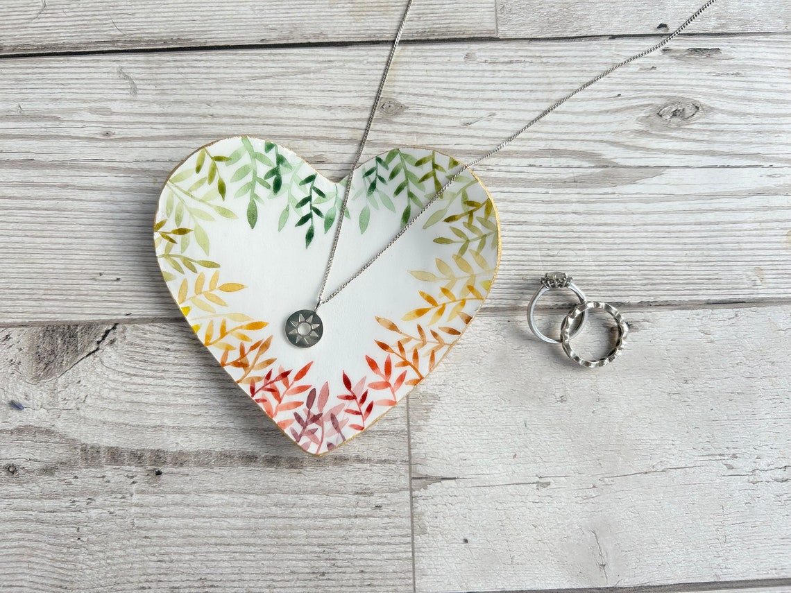 Autumn Leaves Ring Dish. Botanical Trinket Dish. Fall Decor. House ...