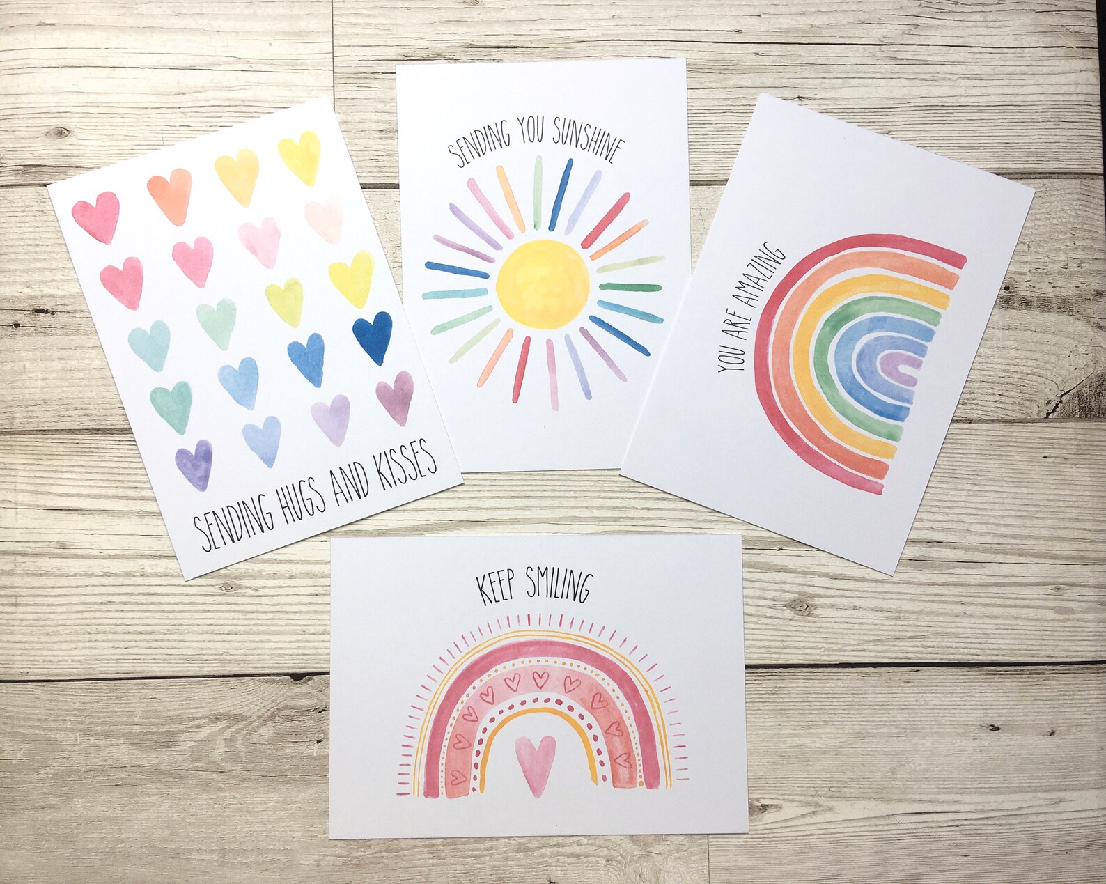 Positivity Postcard Pack of 4. Rainbow Postcards. You Are Amazing. You ...