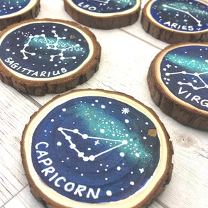 Star Sign Wooden Ornament. Zodiac Birthday Gift. Astrology Home Decor ...