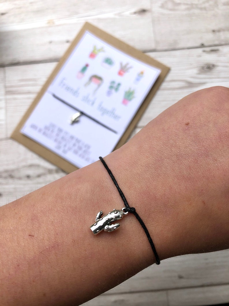 Best Friend Wish Bracelet. Friend Stick Together. Cactus Wish - Etsy