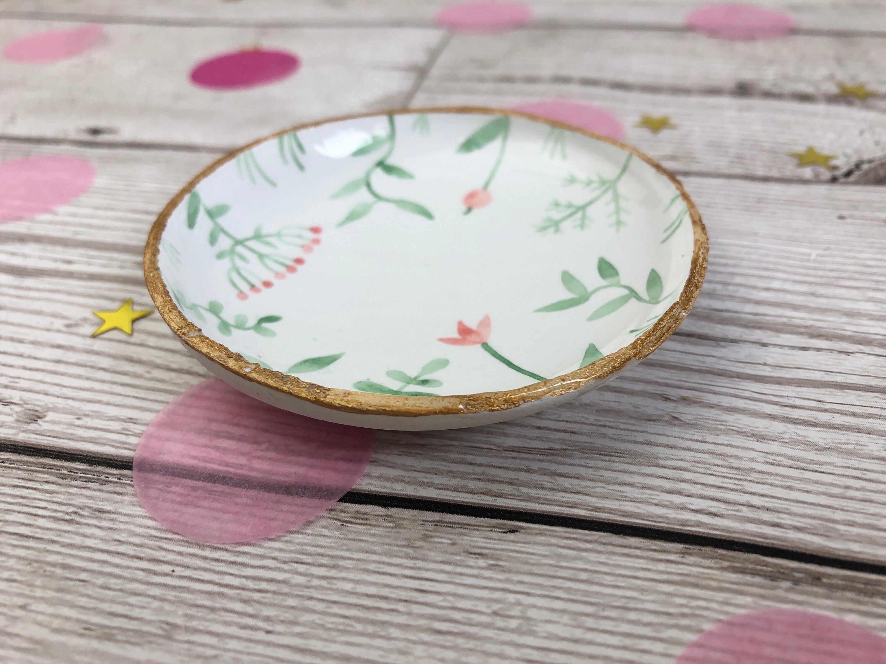 Floral Trinket Dish. Summer Flowers Ring Holder. Gift for Mum. | Etsy